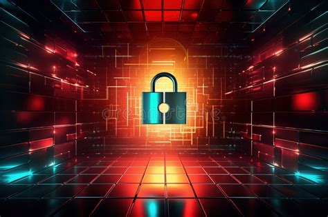 Data Lock Padlock Symbolizing Cyber Security And Internet Safety