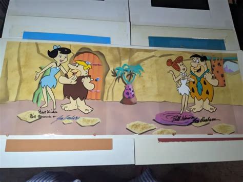 The Flintstones Animation Cel Pan Background Hanna Barbera Vintage