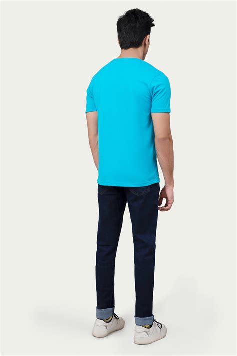 Cut And Sew Panel T Shirt Blue Charcoal Clothing