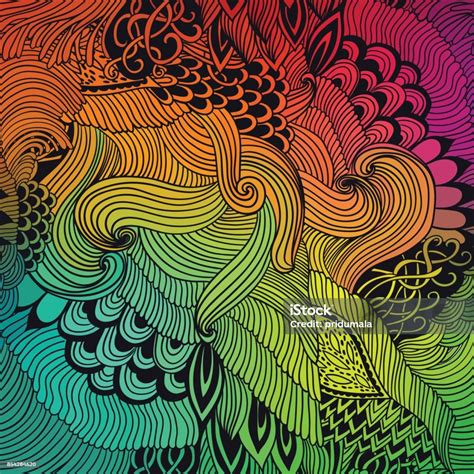 抽象的圖案背景與波浪裝飾手繪插圖著色書塗鴉藻類海母題向量圖形及更多具有特定質地圖片 具有特定質地 包裝 圖畫 藝術品 Istock