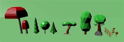 Vegetation And Rocks Free Vr Ar Low Poly 3d Model Rigged Cgtrader