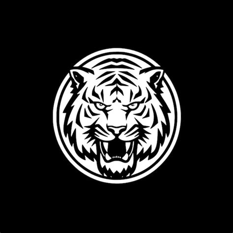 Premium Vector Tiger Black And White Isolated Icon Vector Illustration