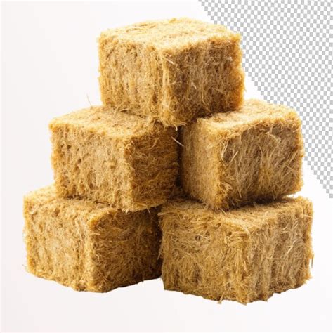 Hay Stacks Cubes Package On Transparent Background Premium Ai