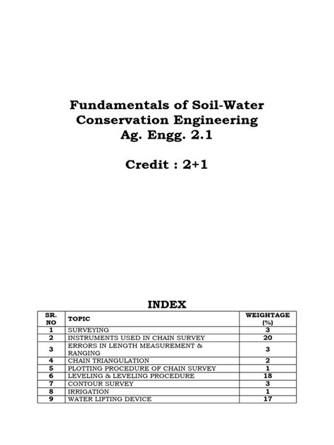 Agricultural Enginnering Pdf Surveying Contour Line