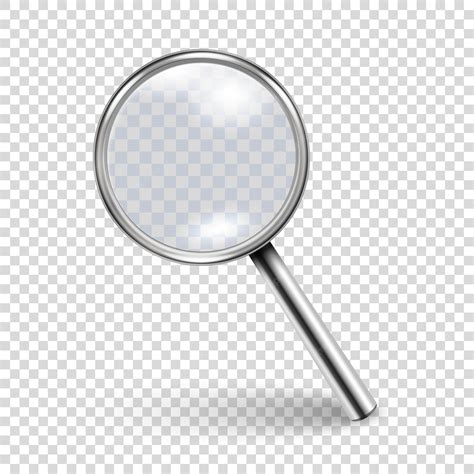 Vector 3d Metal Lupa Realista O Icono De Lupa Primer Plano Aislado