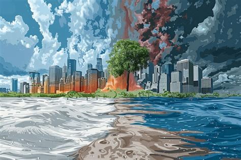 Premium Photo Visual Depictions Of The Effects Of Climate Change Generative Ai