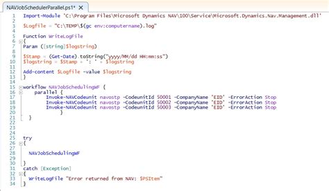 Running Microsoft Dynamics Nav Tasks In Parallel With Powershell