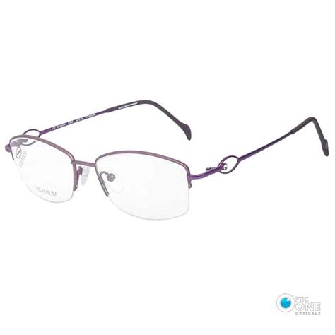 Womens Lightweight Titanium Half Rim Eyeglasses Stepper Si 50204