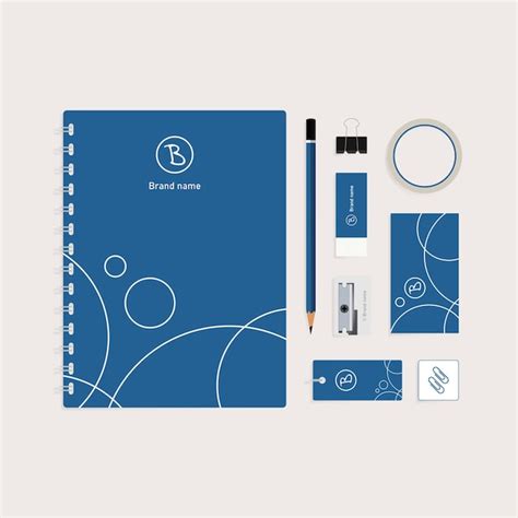 Premium Vector Stationery Blue Brand