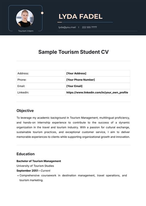 Free School Leaver Cv Template To Edit Online