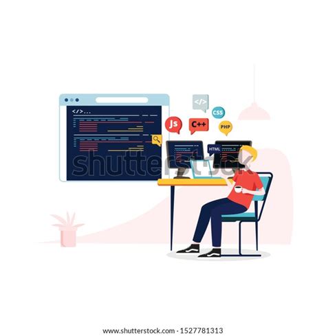 Development Software Programming Program Code On Stock Vector Royalty