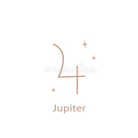 Astrological Sign Of Jupiter Cute Contour Style