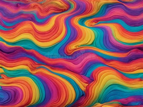 Eamless Psychedelic Rainbow Ridged Topological Pattern Background