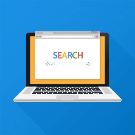 Premium Vector Simple Browser Window On Laptop Browser Search Vector Illustration