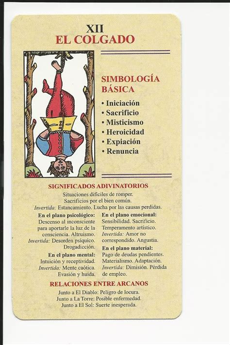EL COLGADO Tarot Arcanos Tarot Marsella Tarot Significado