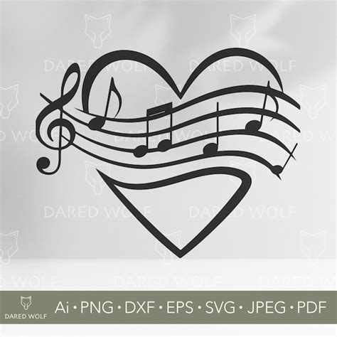 Treble Clef Heart Svg
