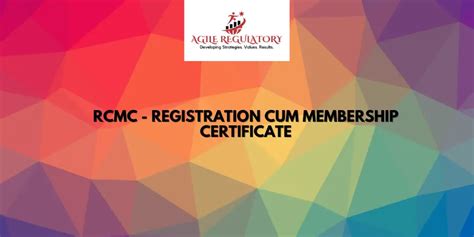 Rcmc Certificate Process Documents Benefits Agile Regulatory