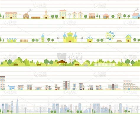 住宅小区、公园、学校、建筑、游乐场等素材 花瓣网