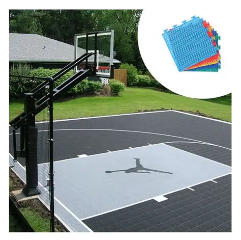 Portable Outdoor Basketball Court Flooring Durable Safe