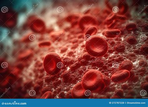Red Blood Cells Erythrocytes Illustration Of Streaming Blood Cells