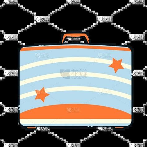 矢量 简笔画旅游元素 行李箱素材 花瓣网