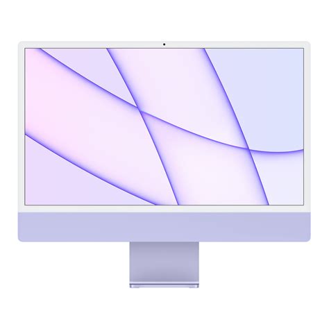 翻新 24 英寸 Imac Apple M1 芯片 配备 8 核中央处理器和 8 核图形处理器 和千兆以太网端口 紫色 Apple