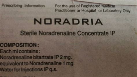 Inj Noradrenaline Infusion Youtube