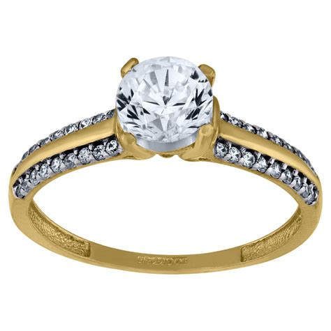 14kt Two Tone Gold Womens Cubic Zirconia Polished Finish Bridal