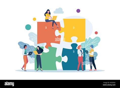 People Connecting Puzzle Elements Business Concept Team Metaphor