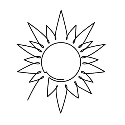 Premium Vector Vector Continuous One Line Sun Illustration