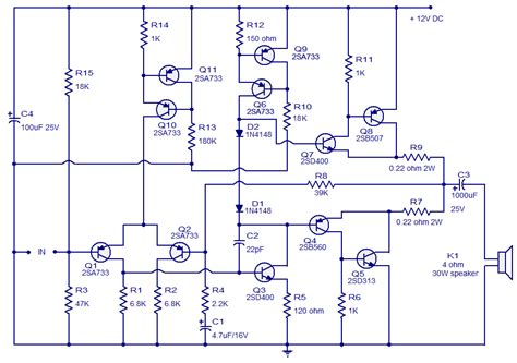 Class Ab Amplifier Circuit Diagram