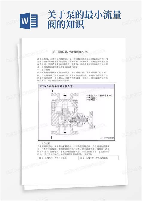 关于泵的最小流量阀的知识Word模板下载 编号lzrboaxr 熊猫办公