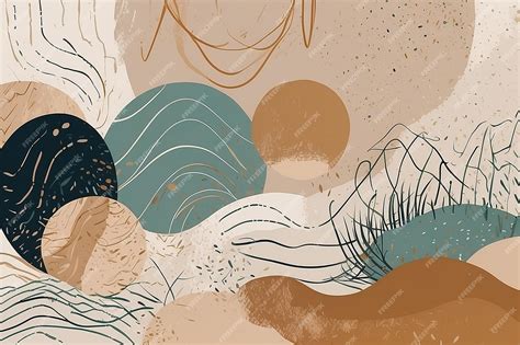 Premium Photo Creative Minimalist Hand Draw Abstract Art Background