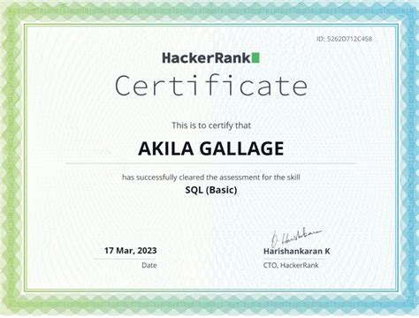 Akila Gallage On Linkedin Hackerrank Sql