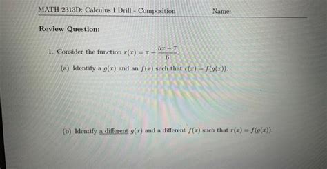Solved 1 Consider The Function R X π−65x−7 A Identify A