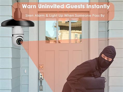 EDENN Security System Light Bulb Camera Light Splitter Twin Socket