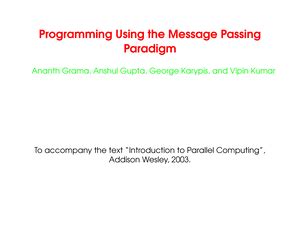 Chap Slides Describes The Intro To Parallel Computing Techniques Dynamic Programming