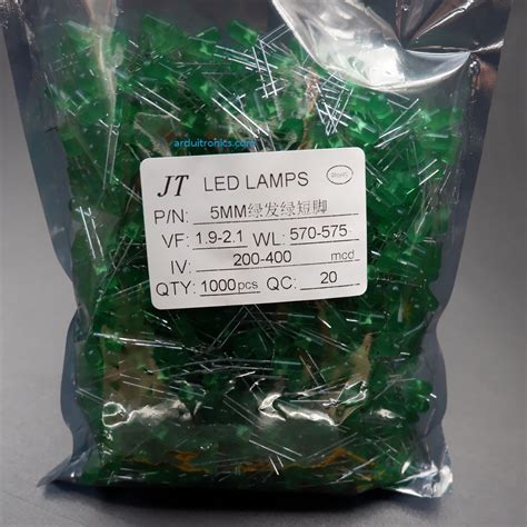 5mm Green Led 1000 หลอด Arduino Raspberry Pi Nodemcu Iot Nvidia Lora Ai Machine