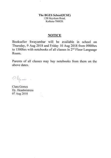 Notice Format Icse Notice Writing Class 11 Format Examples Topics