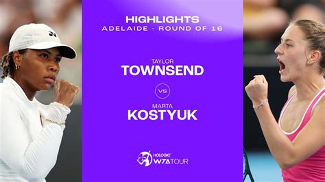 Taylor Townsend Vs Marta Kostyuk 2024 Adelaide Round Of 16 Wta