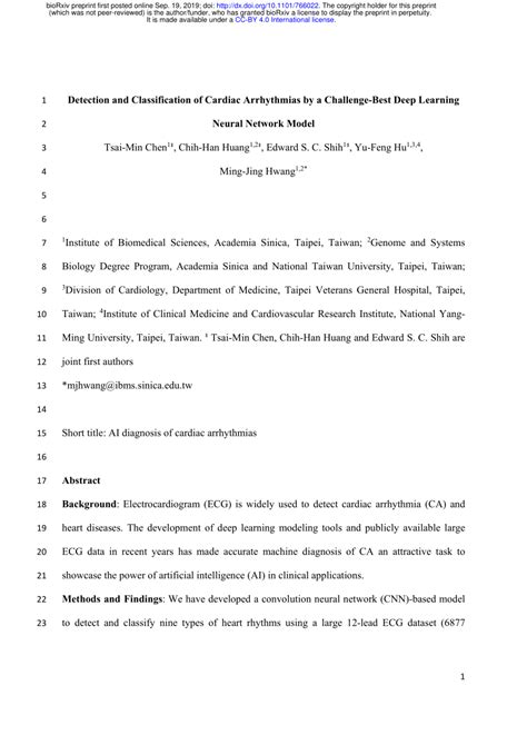 PDF Detection And Classification Of Cardiac Arrhythmias By A Challenge Best Deep Learning