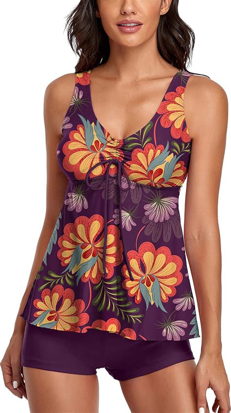Omichic Modest Tankini Swimsuits For Women Two Piece Bikini