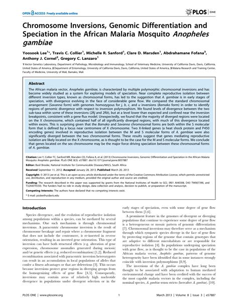 Pdf Chromosome Inversions Genomic Differentiation And Speciation In