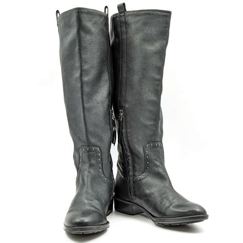 Sam Edelman Prina2 Women Black Leather Studded Wide Depop