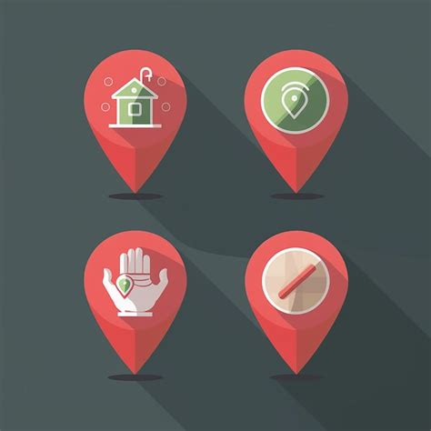 Premium Vector A Series Of Different Icons Including A Red Marker A Hand And A Green Object