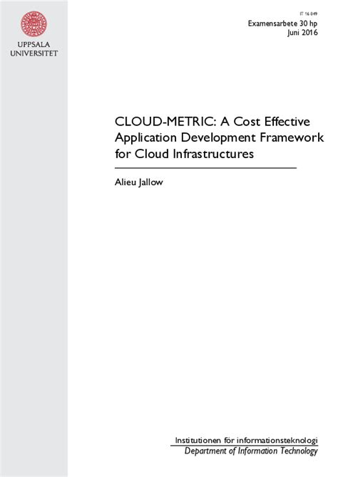 Pdf Cloud Metric A Cost Effective Application Development Framework For Cloud Infrastructures