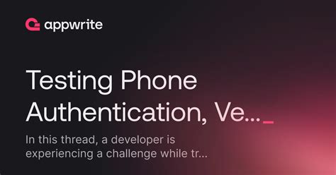 Testing Phone Authentication Verification And Login Locally With