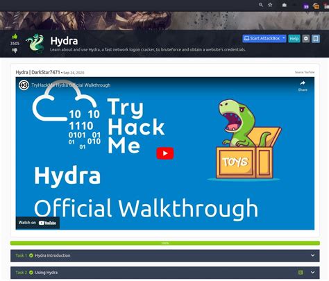 Cybersecurity Tryhackme Hydra Passwordcracking Networksecurity Continuouslearning