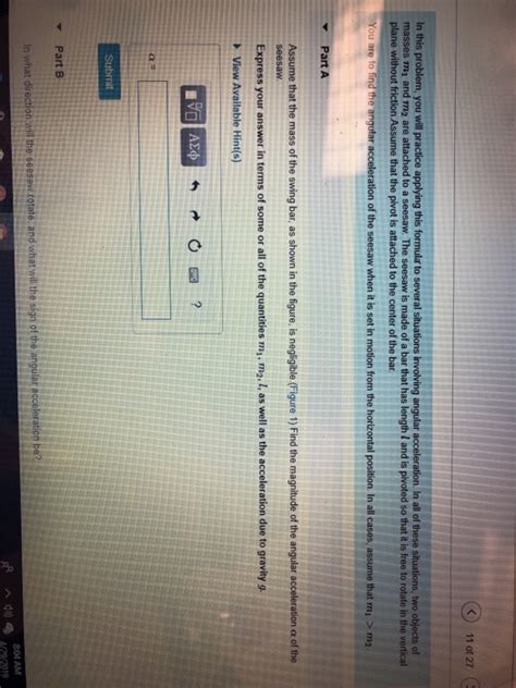 Solved Torque Ana Angular Acceleration Review T Constants Chegg