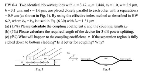 solved hw 6 4 ﻿two identical rib waveguides with